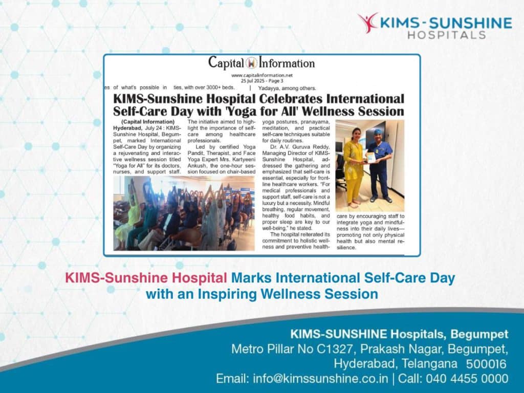 KIMS-Sunshine Hospital Marks International Self-Care Day with an ...